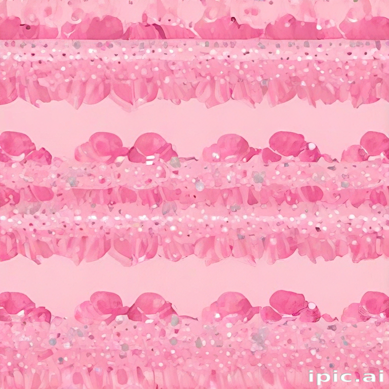 Delicate Layers of Pink Ruffles and Sparkling Accents on Soft Background