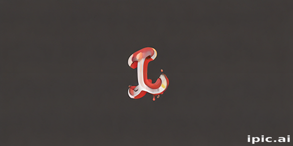 Abstract Representation of the Letter 'L' Dripping with Red Liquid