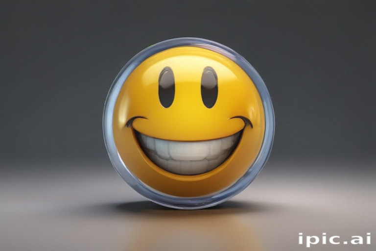 Bright and Cheerful Smiley Face Icon with a Glossy Finish Design