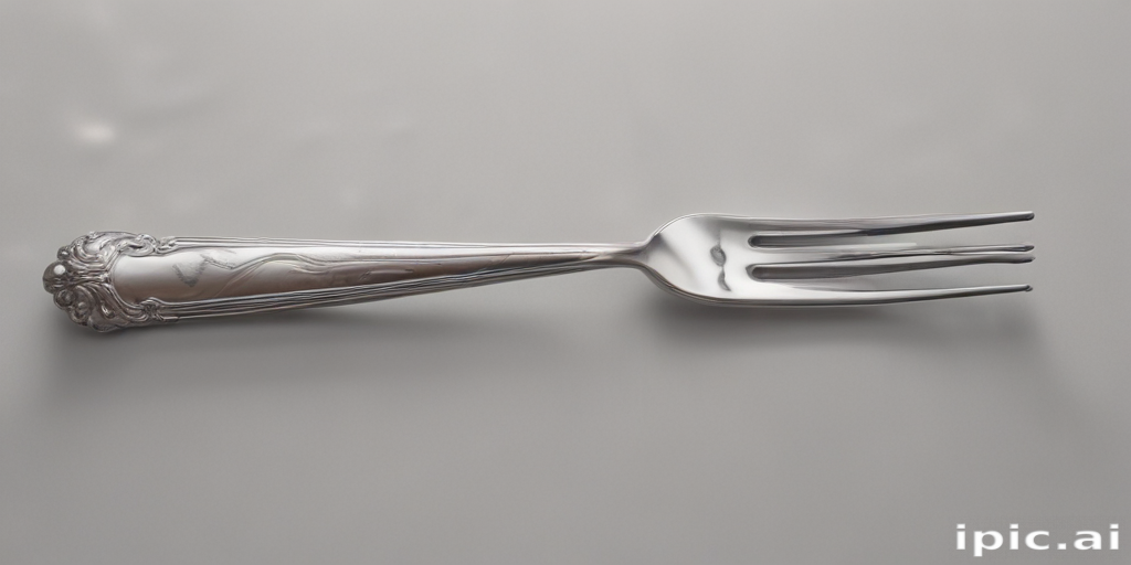 Elegant Silver Fork with Intricate Design on the Handle Surface
