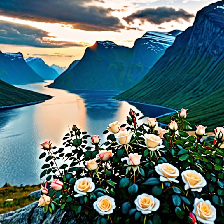 Beautiful nostalgic high definition tiny blue, white, roses in midnight ...