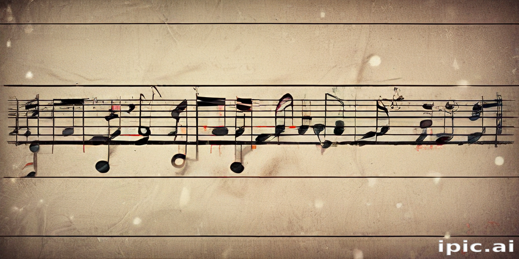 Colorful Musical Notation on a Textured Background Evoking Artistic ...