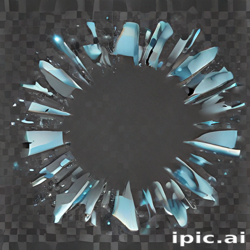 Abstract Circular Fragmentation with Blue Highlights Against a ...
