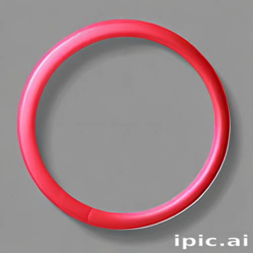 A Bright Pink Circular Object Against a Simple Gray Background.