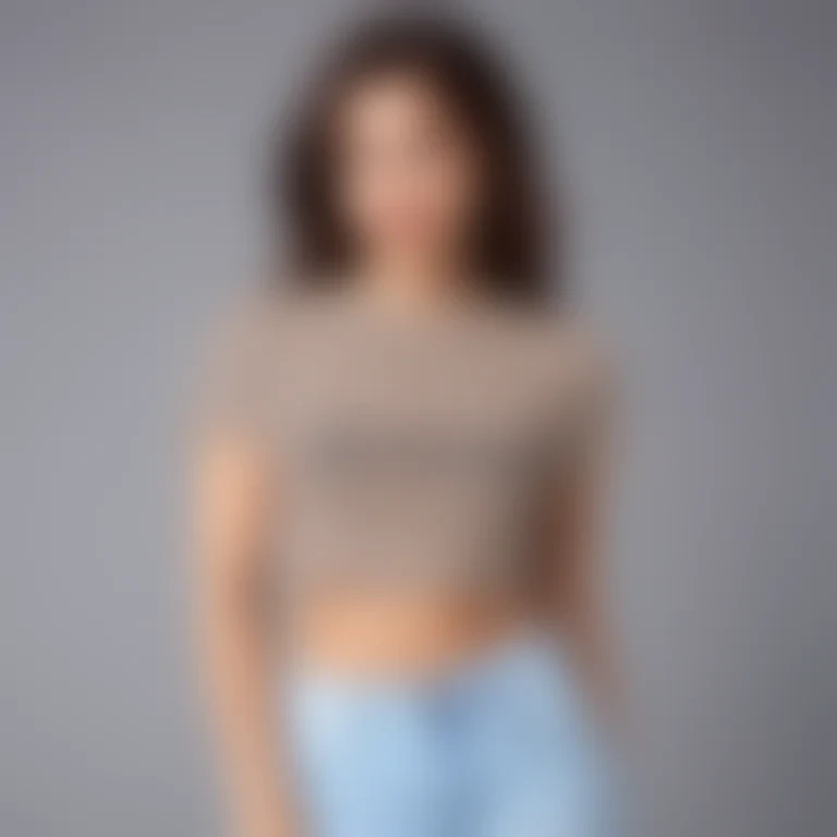 Stylish Model Wearing Casual Crop Top and Trendy High-Waisted Jeans