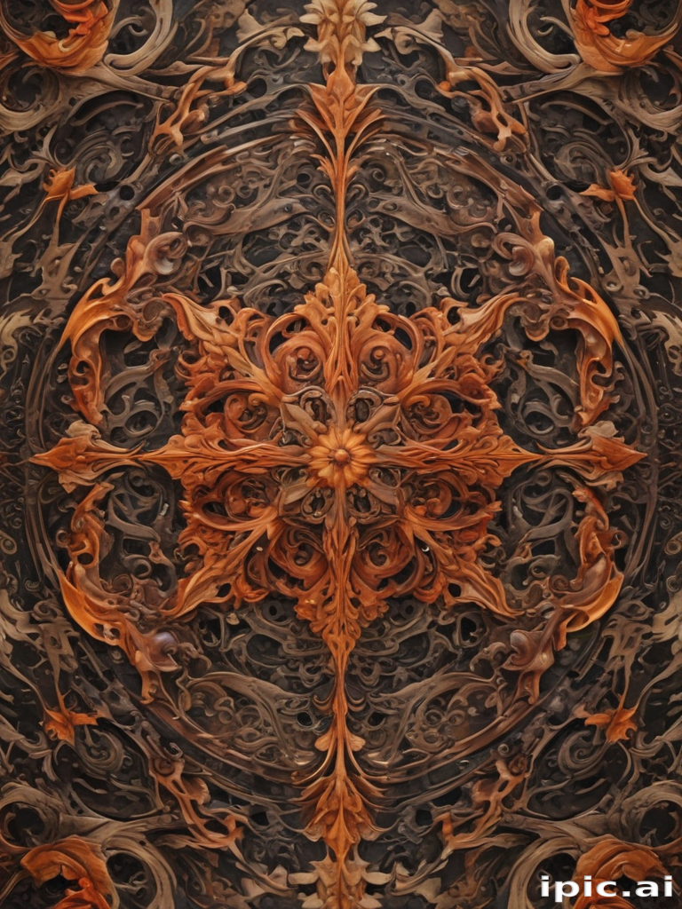 Intricate Floral Design Featuring Elaborate Patterns and Rich Textures ...