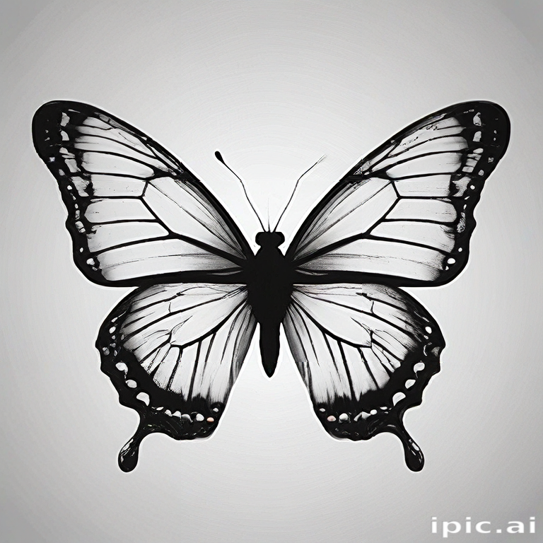 A Stunning Black and White Butterfly with Intricate Wing Patterns ...