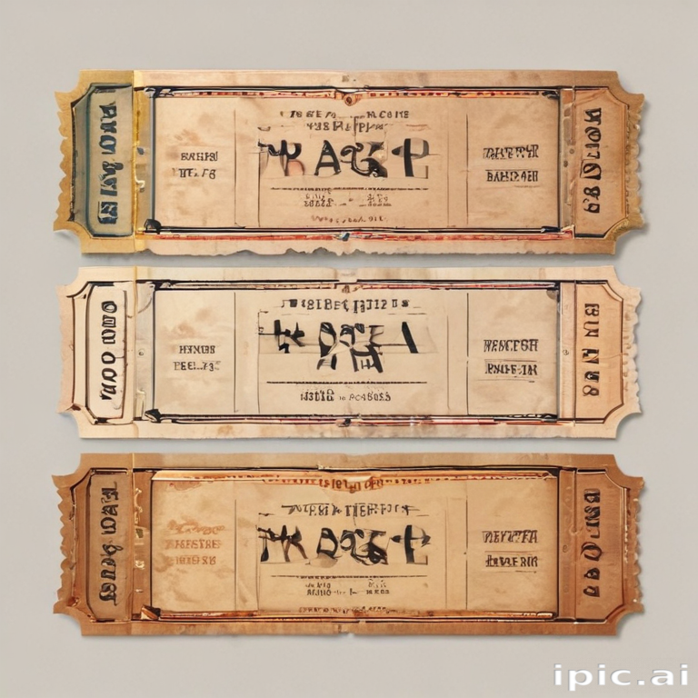 Vintage Ticket Collection Featuring Unique Designs and Intricate ...
