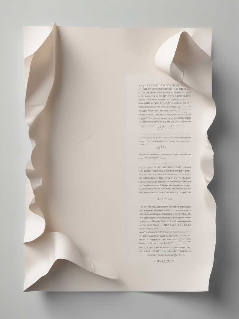 Intricately Textured Paper with Elegant Ruffled Edges and Textual Content