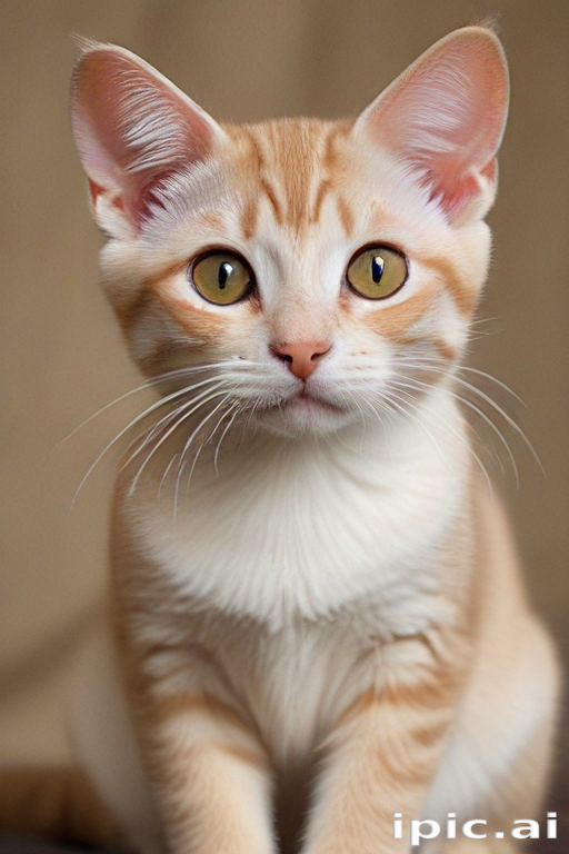 Adorable Ginger Cat with Striking Yellow Eyes and Expressive Features