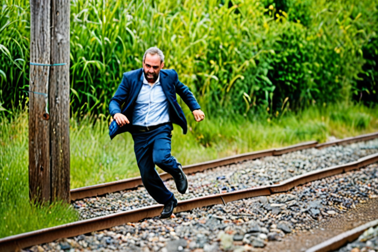 man hopping a border
