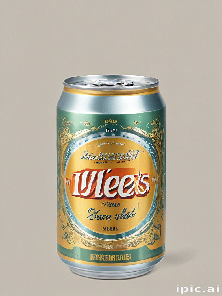 Refreshing Can of Beer with Intricate Design and Bold Flavor Profile