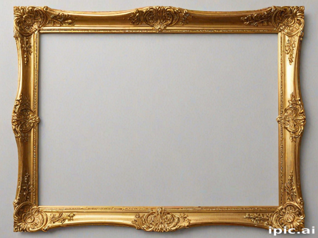 Elegant Ornate Golden Frame Ready to Showcase a Beautiful Artwork