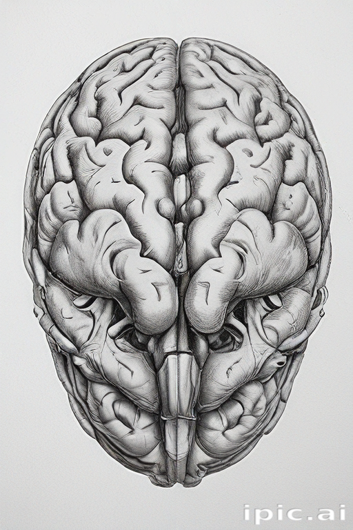 Intricate Illustration of the Human Brain Showcasing Detailed ...