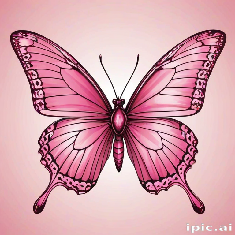 Beautiful and Vibrant Pink Butterfly with Intricate Wing Patterns and ...