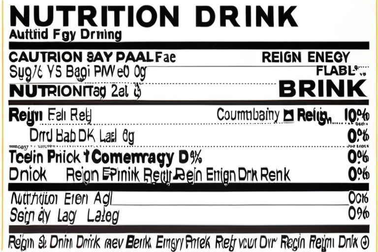 Label of a Nutrition Drink Highlighting Ingredients and Nutritional ...