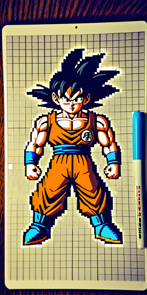 A pixel art son goku