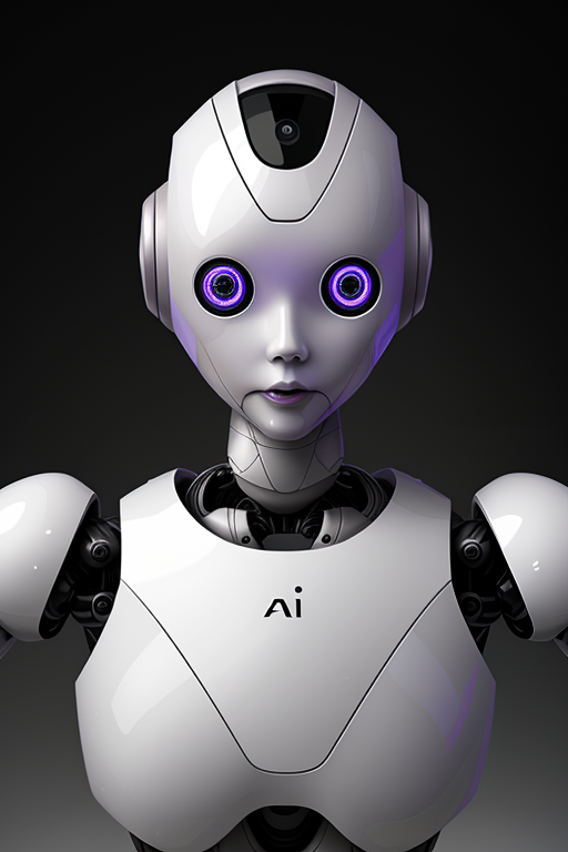 Futuristic Robot with Human Features Showcasing Advanced AI Technology and Design