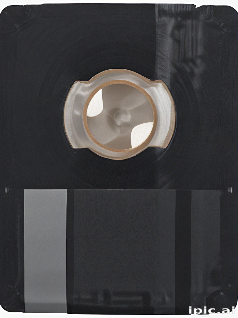 An Old-School Floppy Disk Encased in a Black Plastic Sleeve