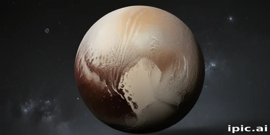 Stunning Artistic Representation of Pluto with Unique Surface Features ...