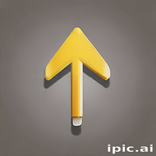 Bright Yellow Arrow Pointing Upwards Against a Dark Background