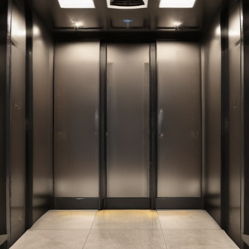 A Modern Elevator Interior with Sleek Design and Minimalist Aesthetic.