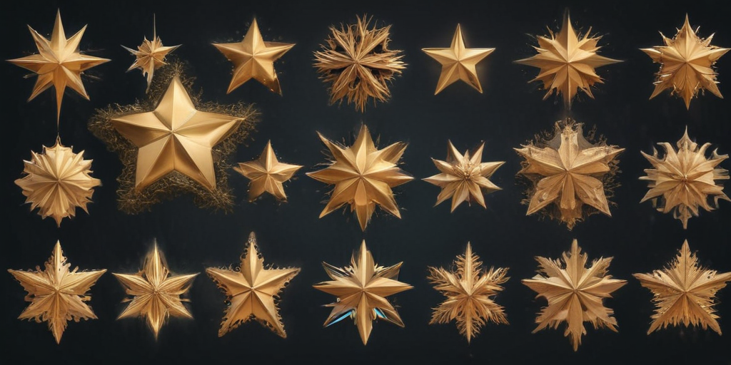 A Collection of Stunning Golden Stars in Various Intricate Designs and ...
