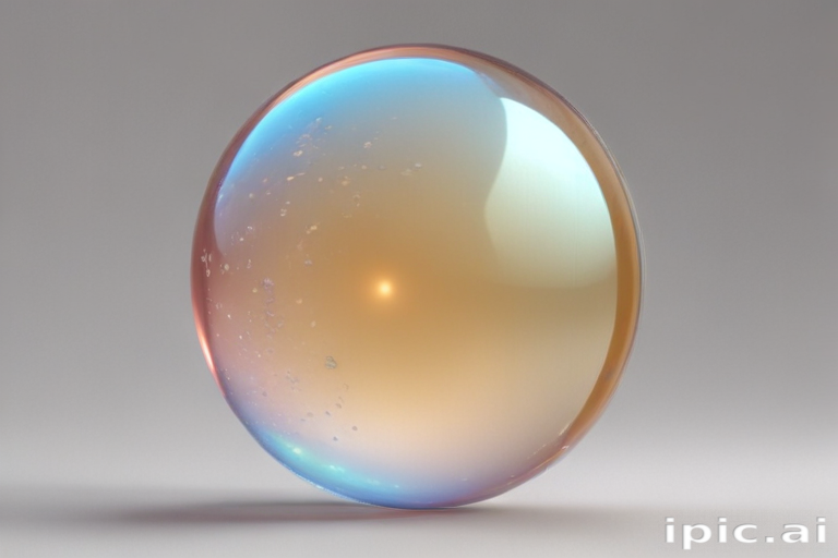 A Beautifully Translucent Orb Reflecting Light with Iridescent Color ...
