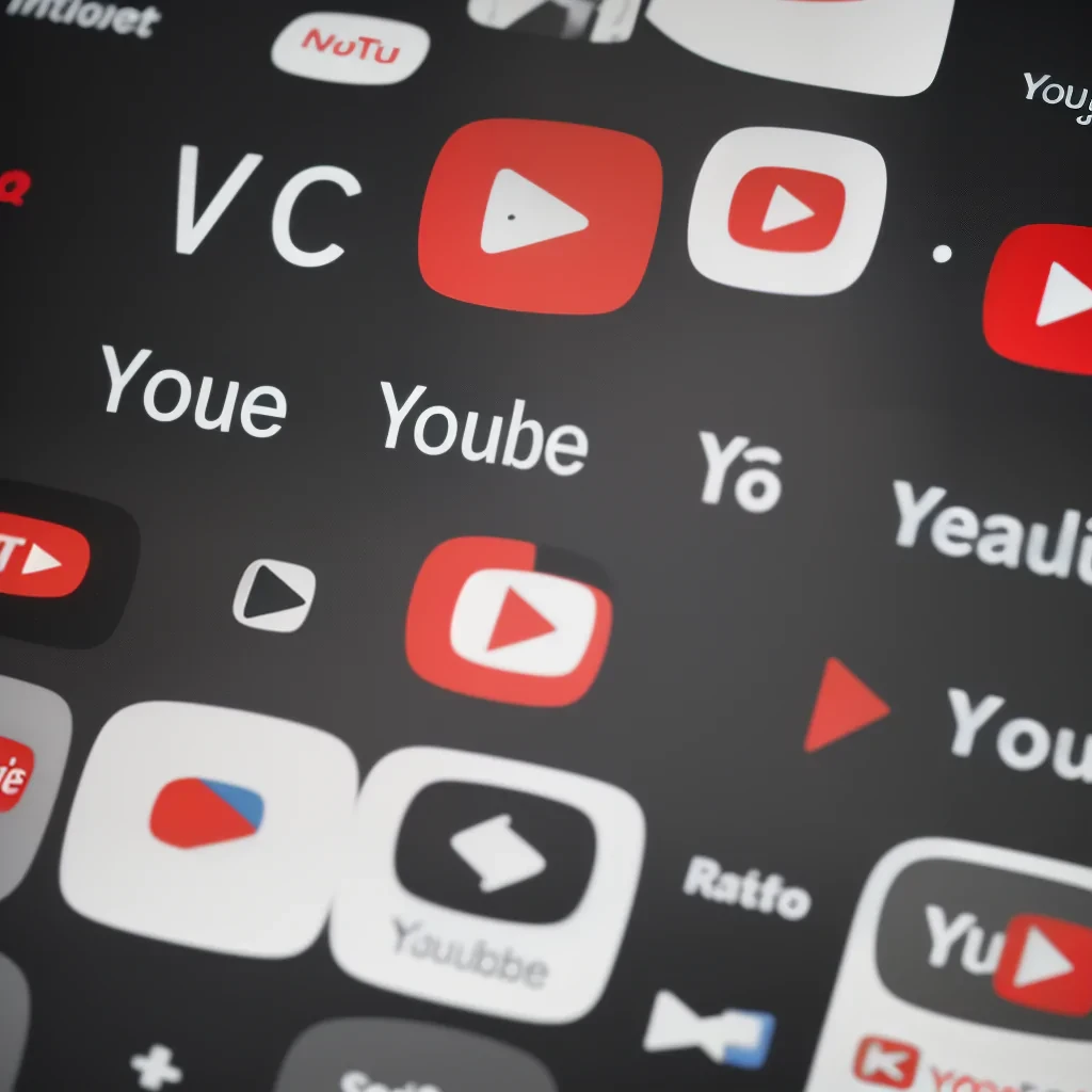 A Collage of YouTube Logo Variations and Related Icons in Different Styles.