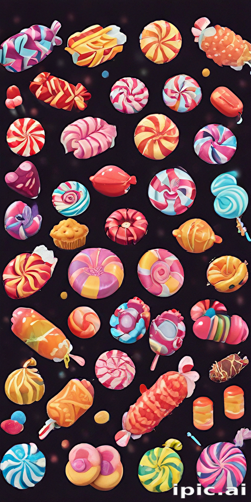 A Colorful Array of Delicious Candies and Sweets in Various Shapes