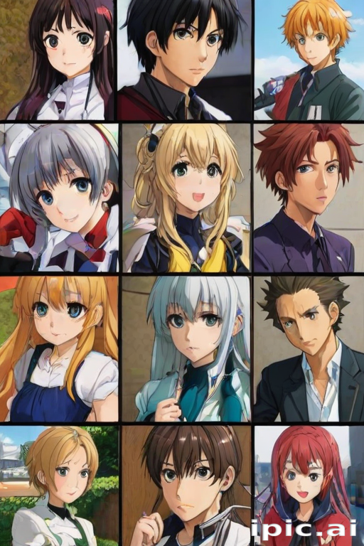 Collage of Diverse Anime Characters from Various Popular Series and Genres