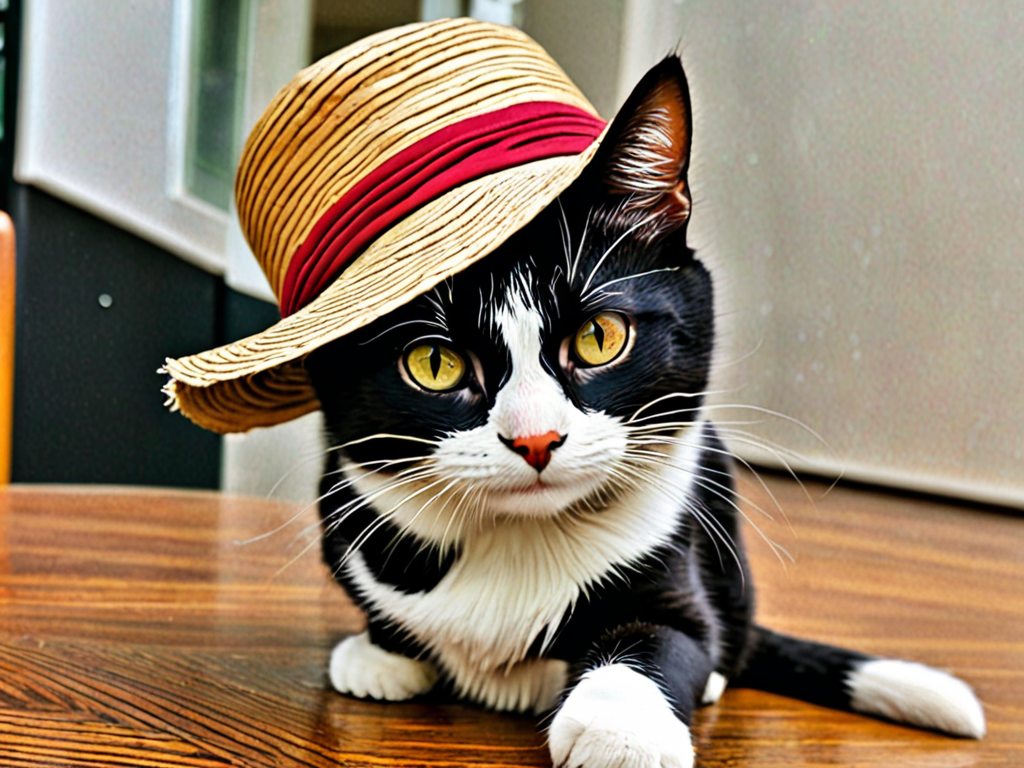 a cat that looks like luffy