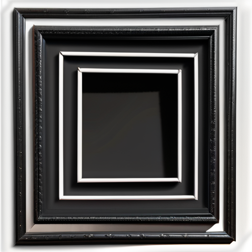 Elegant Arrangement of Nested Picture Frames in Various Shades of Black