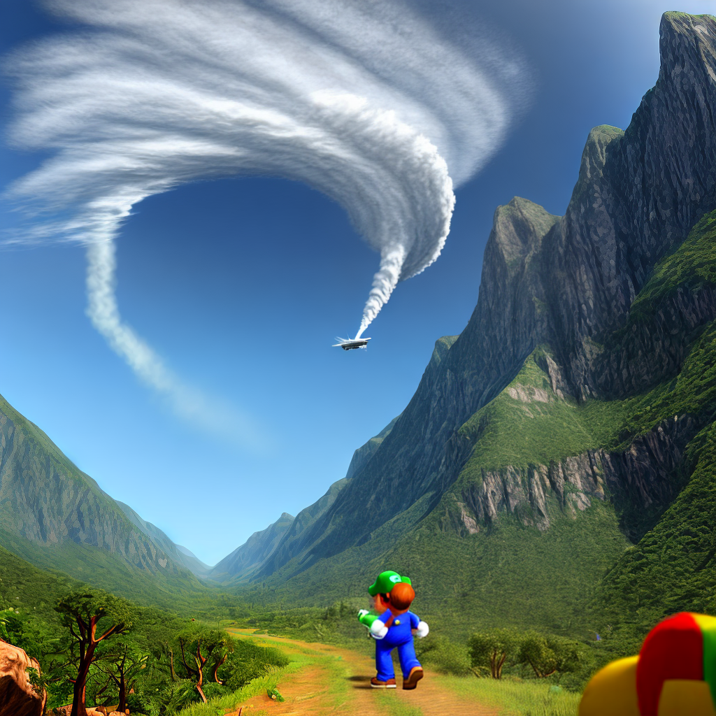 mario makes a tornado and then a caveman