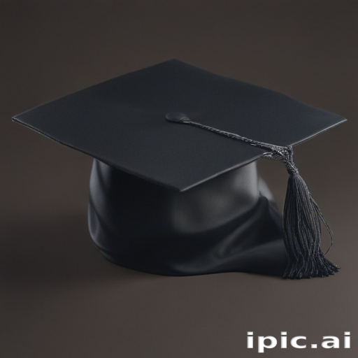 Classic Black Graduation Cap Symbolizing Achievement and Academic ...