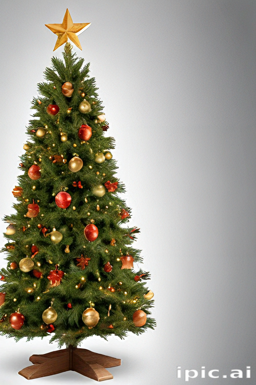 A Beautifully Decorated Christmas Tree with Ornaments and a Star Topper.