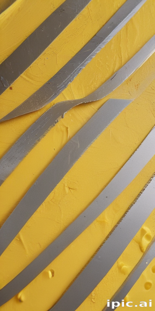 Vibrant Yellow and Silver Abstract Design Featuring Dynamic Textured ...