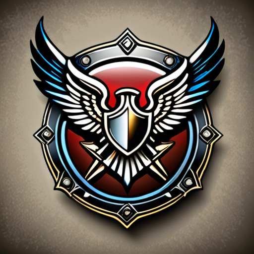 Winged shield logo