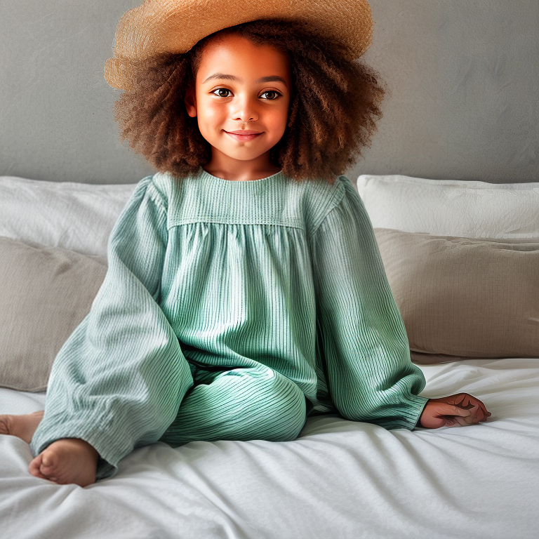 a girl on bed