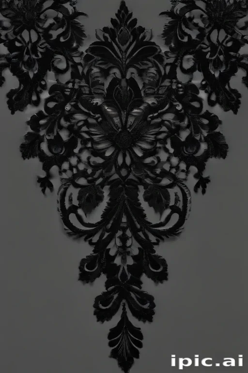 Elegant Black Lace Design with Intricate Floral Patterns on Dark ...