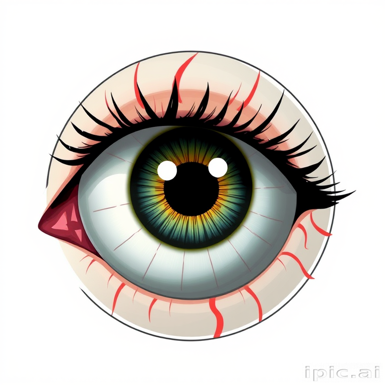 A Colorful and Detailed Illustration of a Realistic Human Eye Design.
