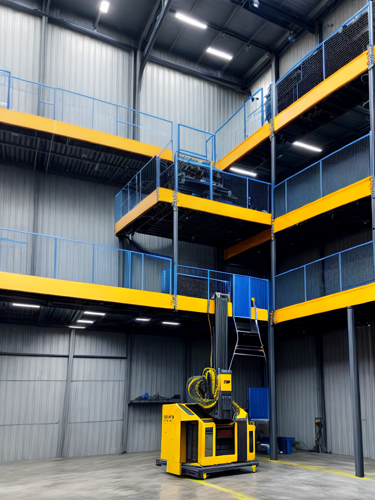 A sophisticated industrial large-scale 3d printer robot in a vast ...