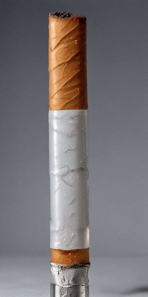 A Close-Up of a Realistic Cigarette with Detailed Textures and Colors.