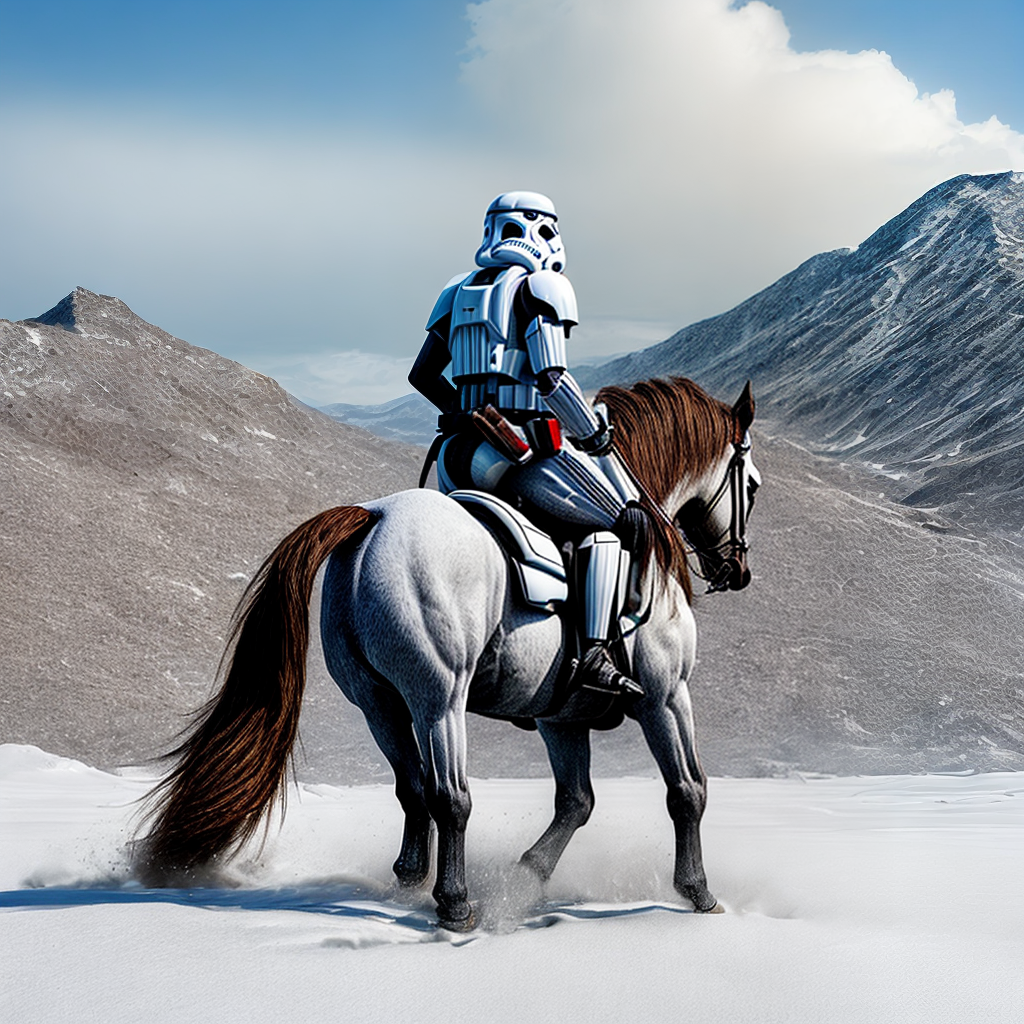hyper realistic, storm trooper centaur