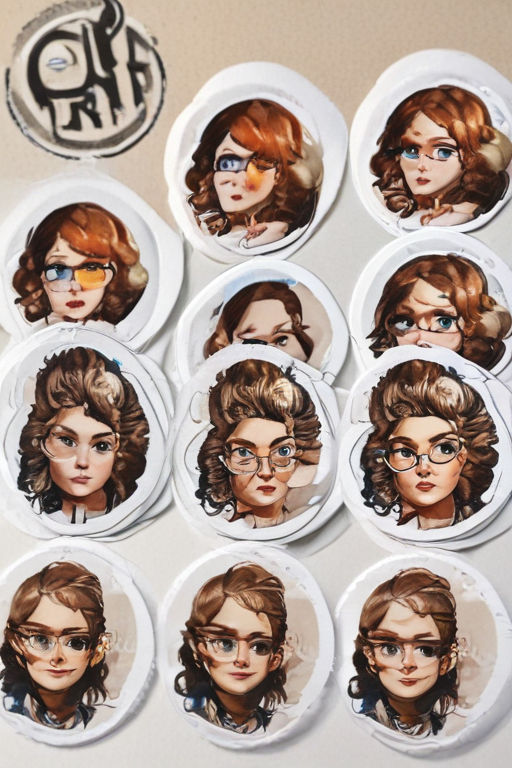 Collection of Illustrated Stickers Featuring Unique Character Designs ...