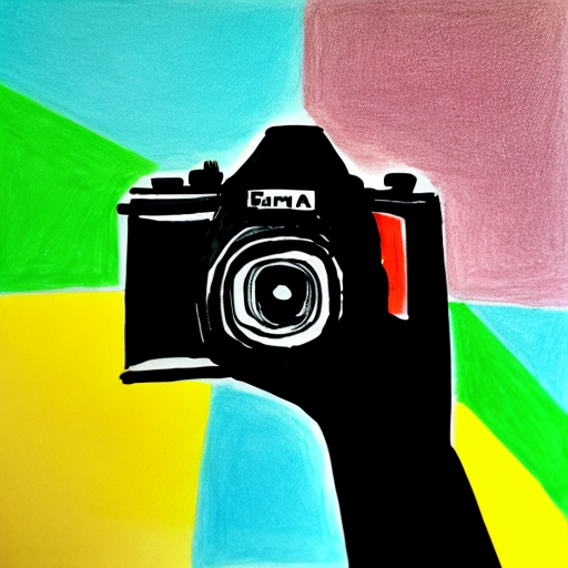 first person of view with camera in hands drawing with marker style ...