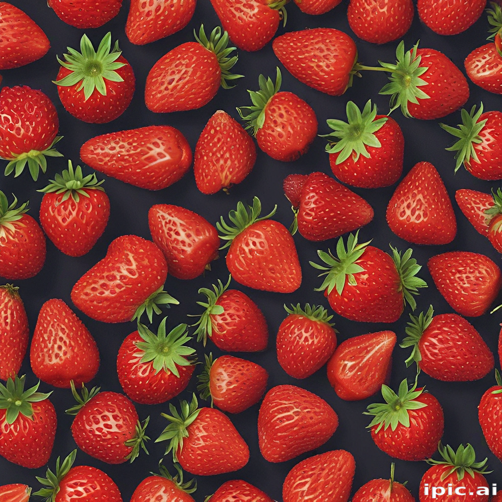 A Vibrant Array of Fresh, Juicy Strawberries Spread Across a Dark ...