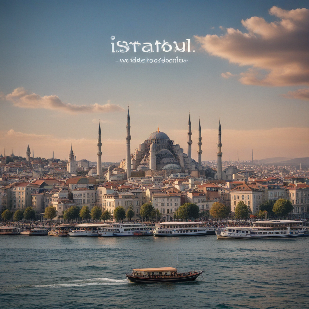 Generate an image of Istanbul with the text overlay 'Vodimo te u ...