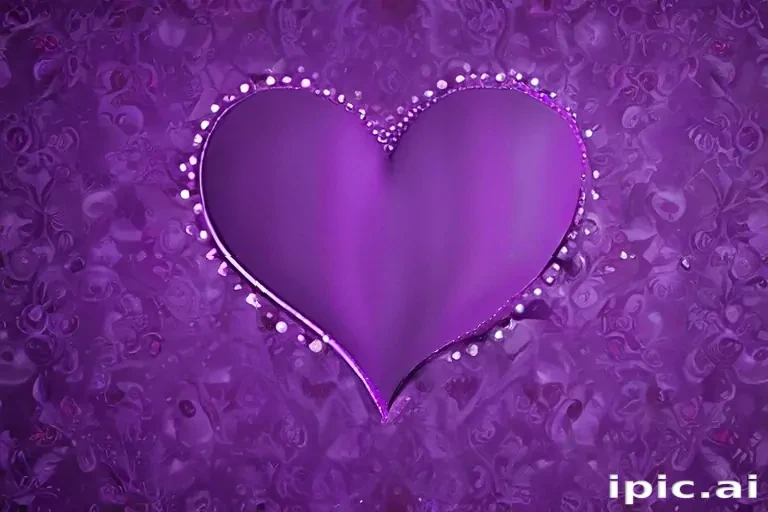 A Beautiful Purple Heart Surrounded by Elegant Textured Background Design