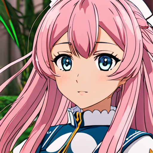 Menina anime com suéter rosa fofa 2D